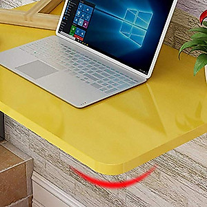 PIBM Stylish Simplicity Shelf Wall Mounted Floating Rack Shelves Foldable Dining Table Bookshelf Computer Desk Solid Wood Metal Bracket Smooth,12 Sizes,5 Colors, Pink , 100x50cm