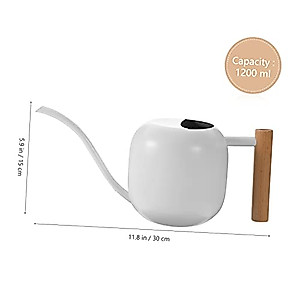 Watering Kettle Garden Watering Bucket Flower Watering can Watering can for Indoor Plants Flowers Succulent Watering Pot White Garden Supplies Water The Flowers Wooden Handle