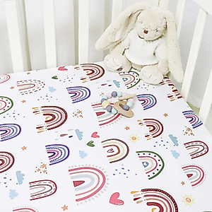 Floral Rainbow Crib Sheet Set