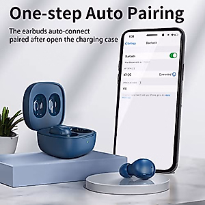 Hiteblaz Wireless Earbuds Bluetooth Headphones with Mic, Lightweight Small Buds, Premium Sound Quality, Mini Case Waterproof Earphones for Commute, Sport(Purple)