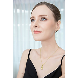 GemStar USA Yellow Gold Flashed Sterling Silver I Letter Initial Alphabet Name Personalized 925 Silver Pendant Necklace