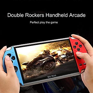 Domary X12 Plus Integrated 7 Inch Video Game Console for 1000 Games 16GB Portable Dual Joystick Game Controller Spupport AV Output TF Card Music E-book