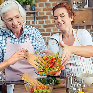 Salad Hands Tosser Salad Servers Tongs Bamboo Kitchen Helper Pack of 2