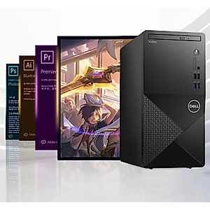 Dell Vostro 3910 Desktop Computer, 12th Gen Intel Core i5-12400 Processor, 32GB DDR4 RAM, 256GB PCIe SSD + 1TB HDD, Intel UHD Graphics 730, WiFi 6, DVD-RW, Display Port, HDMI, Windows 11 Pro
