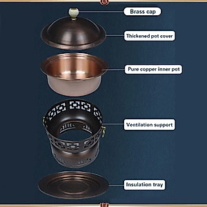 Chafing Dishes Single Thickened Copper Hot Pot Pure Copper Small Hot Pot Self-Service Environmentally Friendly Oil Meal Sharing Hot Boiler Home Commercial