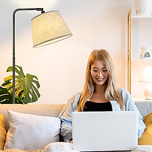 Arc Floor Lamp for Living Room, 3 Color Temperature 3000K-6500K, Modern Standing Lamp with Adjustable Lighting Angle & Foot Switch, 67" Tall Reading Light for Bedroom, Office, 12W LED Bulb Included