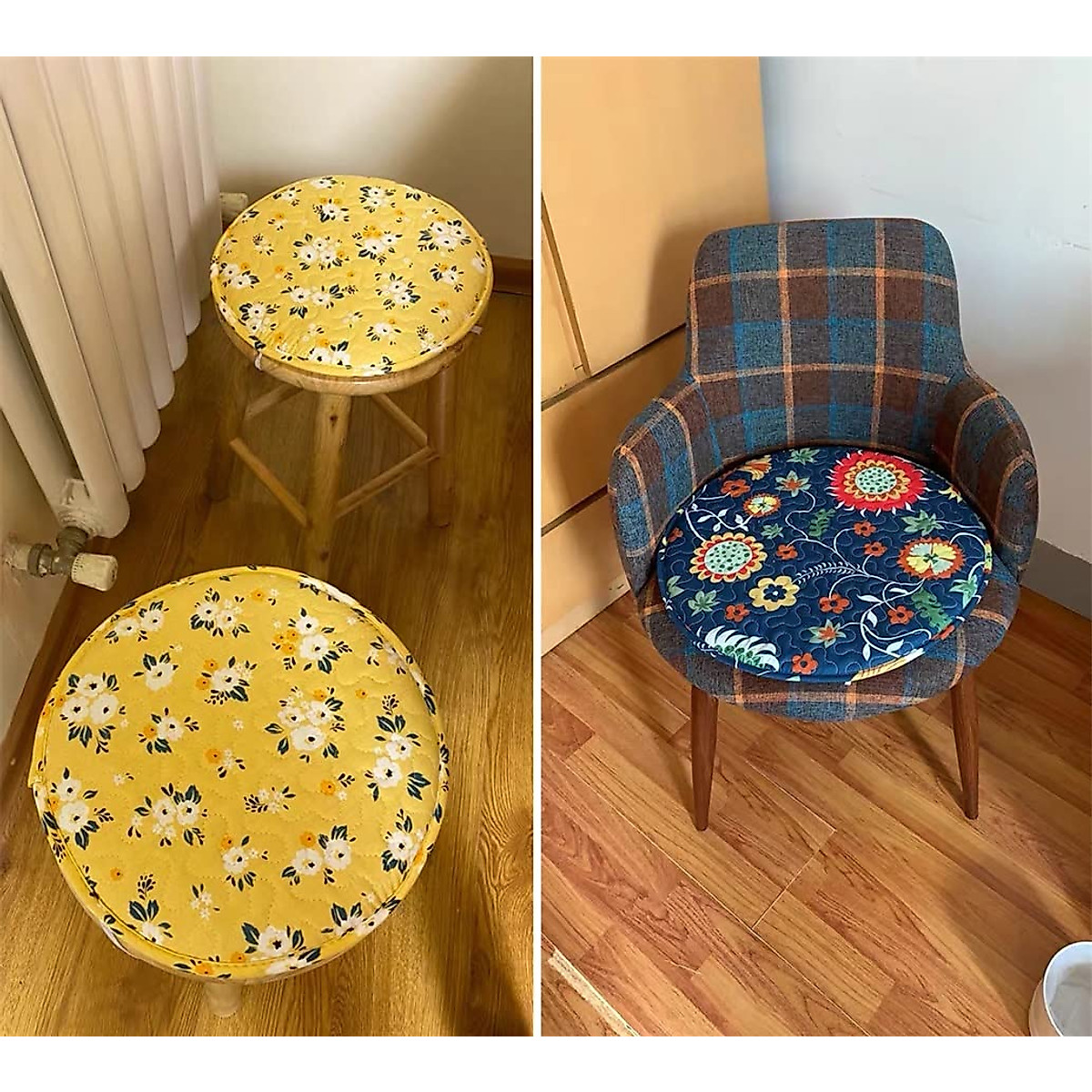 1/2/4 Packs Round Chair Seat Cushion Pads with Tie,Non Slip Round Seat Pads for Dining Chairs High Stool Chairs Bistro Bar Seat (Color : Colour 4, Size : 30cm(1pack))