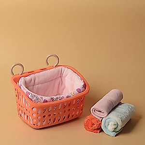 EastVita Squirrel Hanging Hammock Comfortable Breathable Colorful Winter Warm Cotton Sleeping Nest Pet Products Orange Frame and Pink Liner