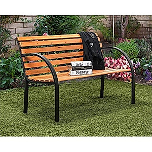 Furniture of America Bellina Outdoor Bench, Black