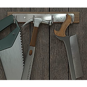 NATIKON Heavy Duty Stainless Steel Rack Hanger Hook for BBQ Grill Utensils and Grill Accessories - Easy to Install for Indoor or Outdoor Use - 2 Pcs