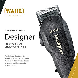 Wahl Professional Designer Corded Clipper Vibratory Motor Adjustable Taper Lever Cuts Wet or Dry