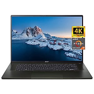Acer 2023 Newest Swift Edge 16" 4K OLED Laptop, Ultra Thin and Light, AMD Ryzen 7 6800U(Up to 4.7GHz), 16GB LPDDR5 RAM, 1TB NVMe SSD, Backlit Keys, Fingerprint, WiFi 6, HDMI, Win 11, CUE Accessories