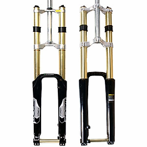 BUCKLOS 26 MTB Bike Suspension Fork 180mm Travel, Bicycle Magnesium Alloy Downhill Forks 20mm Axle, 1-1/8" Threadless Mountain Bikes Fork