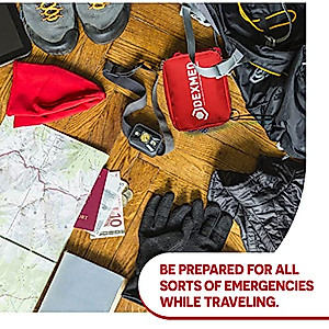 Dexmed Small First Aid Kit with Professional Medical Supplies and Survival Equipment - Lightweight, Waterproof, and Compact Medical Kit for Home, Travel, Camping, Hiking, Car, Office