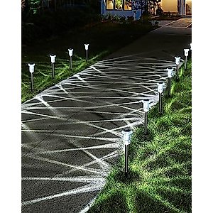 HENRE Solar Pathway Lights Outdoor Waterproof IP65- Stainless Steel Solar Outdoor Lights, Solar Lights for Outside Yard Walkway Patio Garden Decorative, Cool White (6PK)