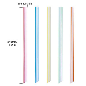 Flexible Straws,200 Pcs Disposable Stripes Multiple Colors Drinking Plastic Straws.(0.23'' diameter and 7.8" long)
