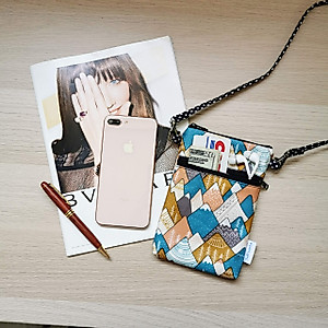 Tainada Women Crossbody Shoulder Travel Zippered Wallet Purse Clutch Phone Bag w/Detachable Strap (Mountain Pattern 2)