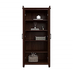Bush Furniture Key West Kitchen Pantry Cabinet, Bing Cherry