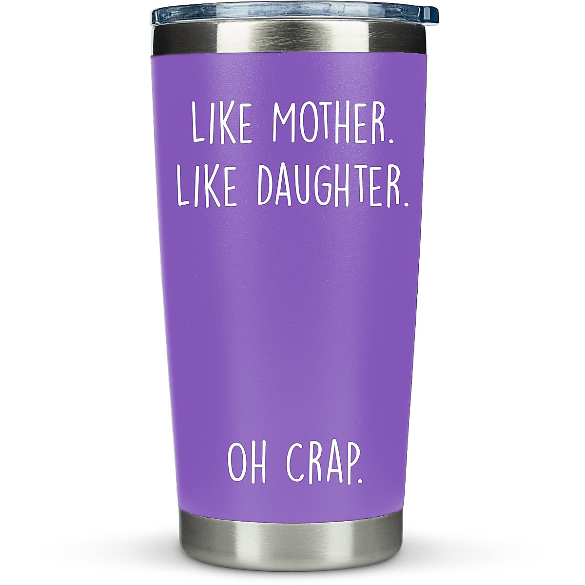 Mom Gifts From Daughter- Like Mother Like Daughter 20oz Coffee Travel Tumbler/Mug Purple - Funny Gift Idea for Mom, Mothers Day, Her, Unique, Best, Birthday, Presents