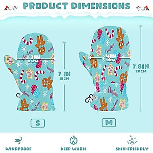 Christmas Gingerbread Boys Girls Gloves Sugar Cane Snowflakes Toddler Mittens Warm Baby Kids Snowboarding Gloves Ski Gloves for Skiing Outdoor Sport M