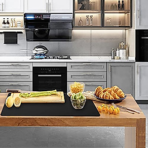 Ewen 25.6x17.7 Inch Large Silicone Kitchen Counter Mat, 2MM Thick Heat Resistant Countertop Protector, Silicone Mat Under Air Fryer, Toaster Oven, Microwave, Coffee Maker, Cutting Board, Drill, Black
