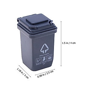 NUOBESTY Miniatures 5 Pcs Mini Curbside Garbage Trash Bin Pen Holder Creative Recycle Can Pencil Cup Desktop Organizer for Home Office Mini Garbage Cans Miniature Trash can