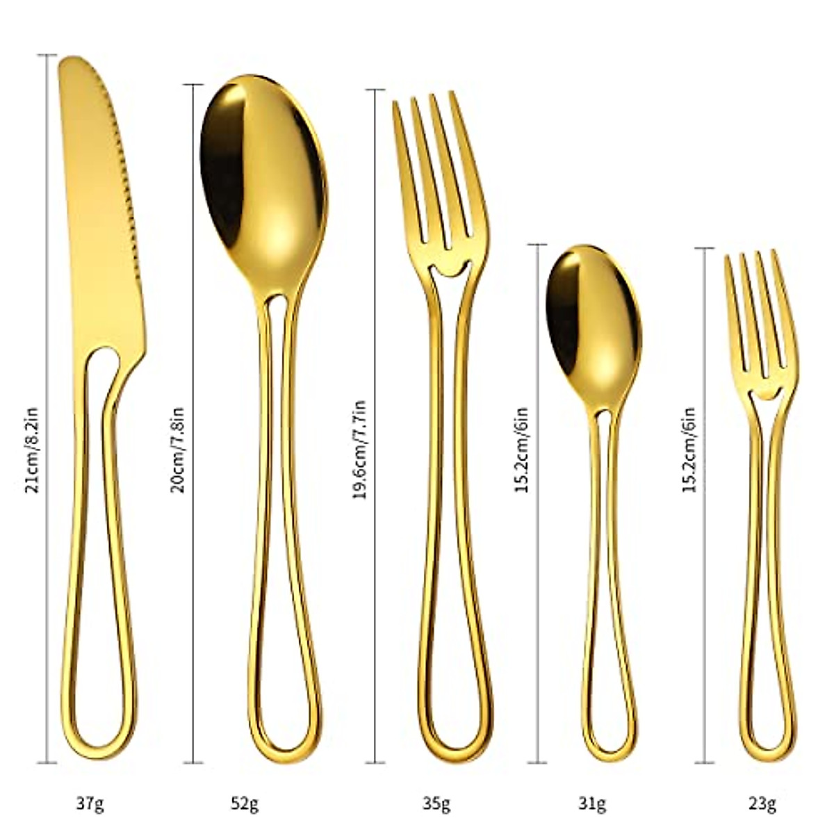 Silverware Flatware Set Hollow Out Rose Gold Handles 40-Piece Stainless Steel Cutlery Set Tableware Utensils for 8，Dishwasher Safe，Home，Wedding Gift,Dinner Party, Everyday Use