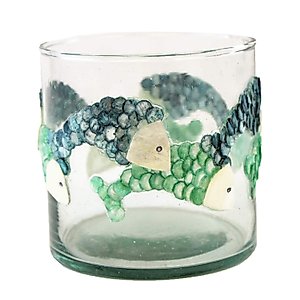 Beachcombers 20696, Capiz Fish Votive, 3-inch High