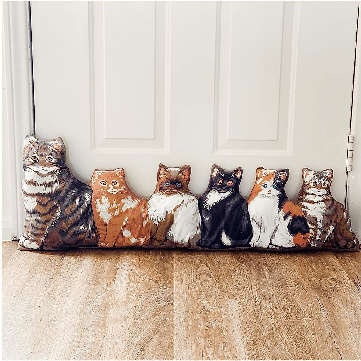 Lily's Home Door Draft Stopper and Air Seal Gap Blocker, Fits 36 Inch Wide Flush Doors, Ideal Solution for Cold or Hot Air Drafts, Cat Lovers Design (37" Wide, 2 Lbs. Weight)