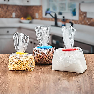 Keenpioneer Decorating Bag Sealing Clips, 32 Pack, Multipurpose for Food and Snack Storage, 3inch and 4inch Long