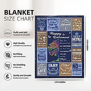 YRAQLVU Retirement Gifts for Women/Man Retirement Blanket Best Retirement Gifts for Women Retirement Throw Blankets Happy Retirement Gifts for Nurses Teacher Police Coworker 60X50in