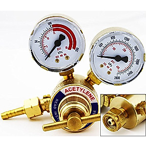 Stark USA Stark Bundle Set Welding Gas Welder Oxygen & Acetylene Gauge Regulator Pressure Gauge for Welding Gas Torch Rear Mount Fitting (CGA 200 / CGA 540)