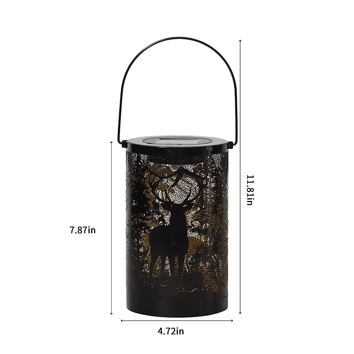 Christmas Decorations Solar Lantern Outdoor Hollow-Out Elk Solar Outdoor Lights Garden Lights Waterproof Decorative Lights for Yard Landscape Lighting Solar Spot Lights Outdoor Christmas Gifts