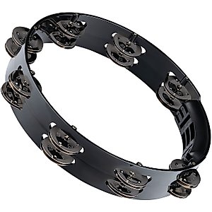 Meinl Percussion Tour Tambourine with Stainless Steel Jingles-NOT Made in China-Black, 10" ABS Plastic Frame, 2-Year Warranty, (HTT10BK)