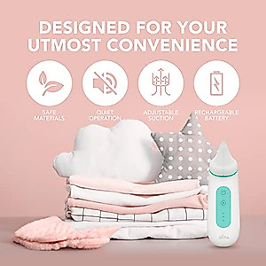 Lunobaby Nasal Aspirator for Babies - Rechargeable Baby Nose Sucker Must-Haves for First Time Mom - Electric Nose Aspirator for Infants and Toddlers