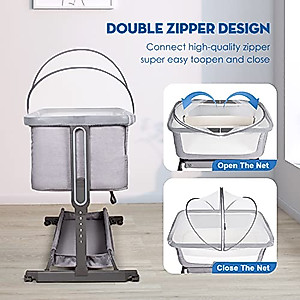 Beberoad Love Bassinet Mosquito Net Cover for Baby Bassinet Cover to Keep Cats Out Mosquito Net for Bassinet/Bedside Sleeper/Travel Cribs (White)