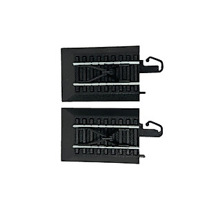 Bachmann Trains - Snap-Fit E-Z TRACK HAYES BUMPERS (2/card) - STEEL ALLOY Rail With Black Roadbed - HO Scale Grey, 8