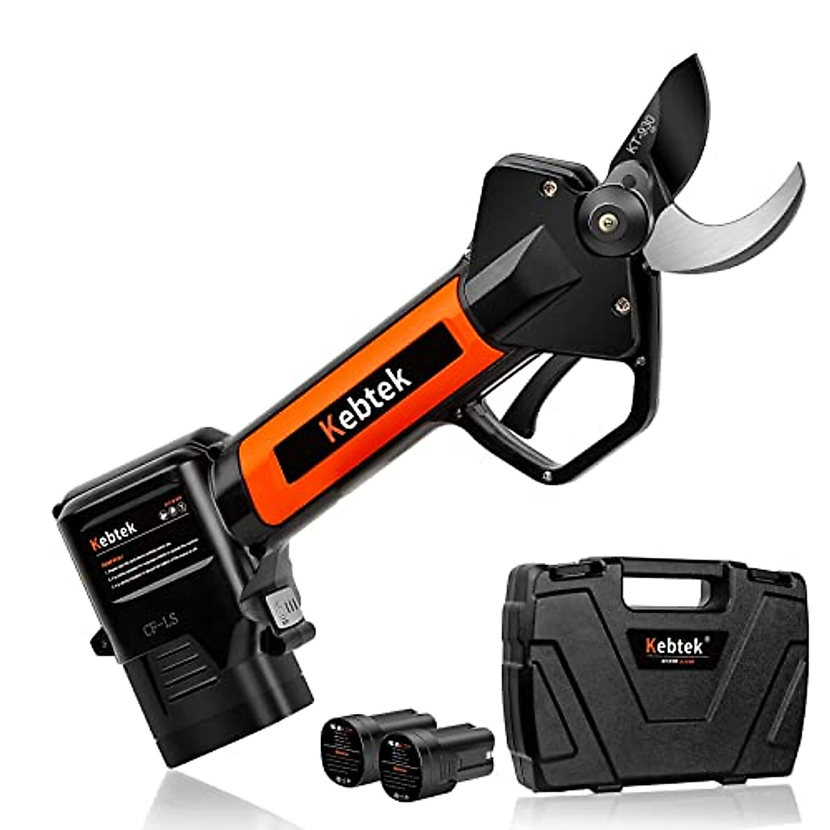 Kebtek Electric Pruning Shears Professional Cordless Pruning Shears for Gardening Battery Operated Pruning Shears with 2 PCS Rechargeable Battery 5000 Cut Single Charge 30mm (1.2") Cutting Diameter