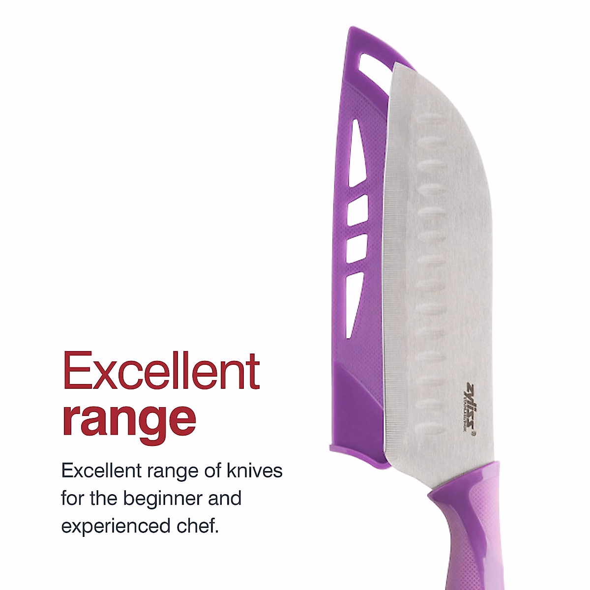 Zyliss 6 Piece Knife Value Set - Gifts for Cooks - Culinary Chef Gift - Kitchen Knife Set with Sheath Covers - Chef's, Santoku, Utility, Serrated Paring, Paring & Peeling Knives - Stainless Steel