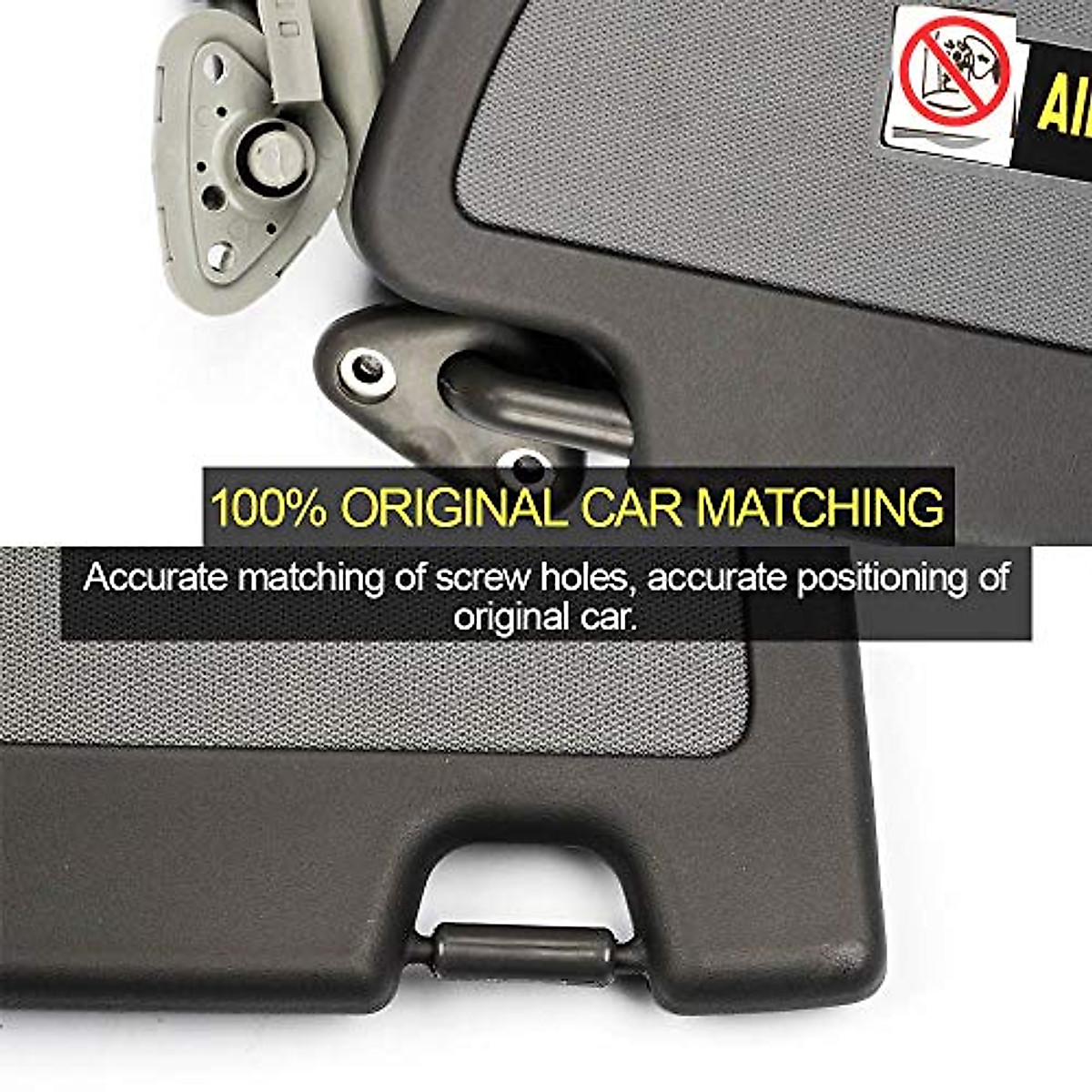 Dasbecan Atlas Gray Left Driver Side Sun Visor Compatible with Honda Civic 2006-2011 Replaces# 83280-SNA-A01ZA 83280-SNA-A01Z