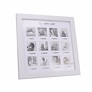 Ozgkee Newborn Baby Picture Frame My First Year Frame Baby Photo Frame 12 Month Baby Keepsake Frames Monthly Milestone Desktop Picture Frame for Photo Memories Baby 1st Birthday Mothers Day Gift