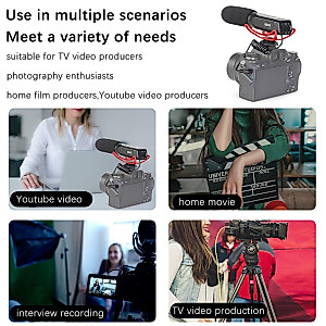 Meike MK-MP2 Camera Shotgun Microphone Uni-Directional Cardioid Condenser Photography Interview Video Mic compatible with Sony Digital Camera Camcorder with Standard 3.5mm Port