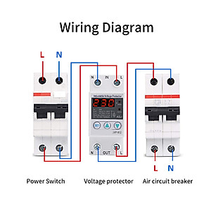 Voltage Protector Adjustable Under Over Voltage Protection, Voltage Output Stabilizer for Home Office Appliance, Protector Current Stabilizer Voltmeter for House Protection(63A)