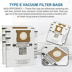 12 Pack Type E & Type H Replacement 90661 90671 CMXZVBE38767 Vacuum Dust Bags Compatible with Shop Vac CRAFTSMAN 5-8 Gallon Wet Dry Vacuum
