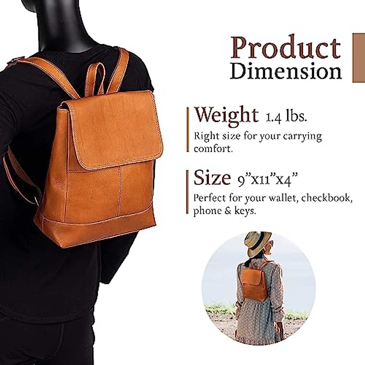 Le Donne Luna Backpack: Stylish, versatile women's bag for work or travel. Professional, multipurpose design. Essential for everyday use.