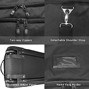 WOLT Rolling Ski Bag - Padded Snowboard Bag Carrier with Wheels for Air Travel, fit to Double Pairs of Skis up to 175 cm