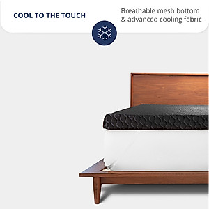 ViscoSoft 4 Inch Active Cooling Memory Foam Mattress Topper Queen - Made in USA Select Copper-Infused Black Mattress Pad