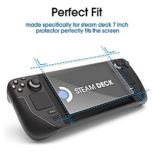 amFilm [2 Pack OneTouch Screen Protector Compatible with Steam Deck/Steam Deck OLED, Tempered Glass Designed for Steam Deck (7inch) 2021 & 2022 /Steam Deck OLED 2023 with Easy Installation Kit