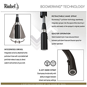 Riobel AZ201BK - Azure kitchen faucet with spray, Black