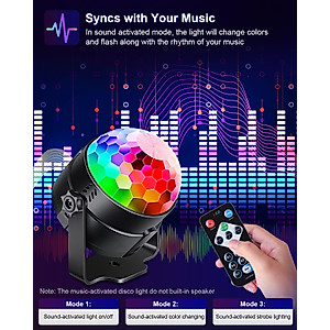 [2-Pack] Sound Activated Party Lights with Remote Control Dj Lighting, RGB Disco Ball Light, Strobe Lamp 7 Modes Stage Par Light for Home Room Dance Parties Bar Karaoke Christmas Wedding Show Club